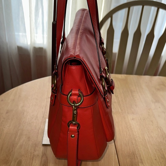 Coach | Bags | Coach 23 Euc Red Leather Satchel Bag | Poshmark